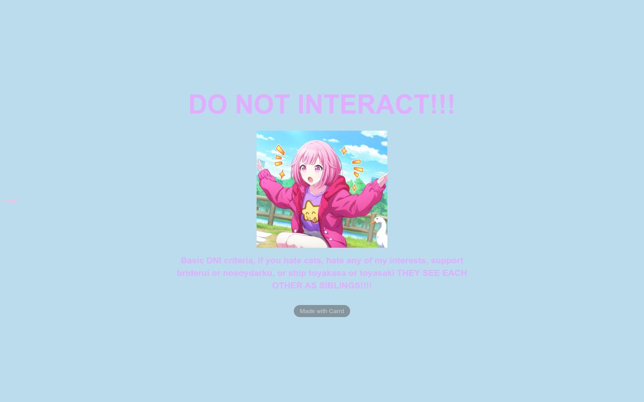 DO NOT INTERACT!!!